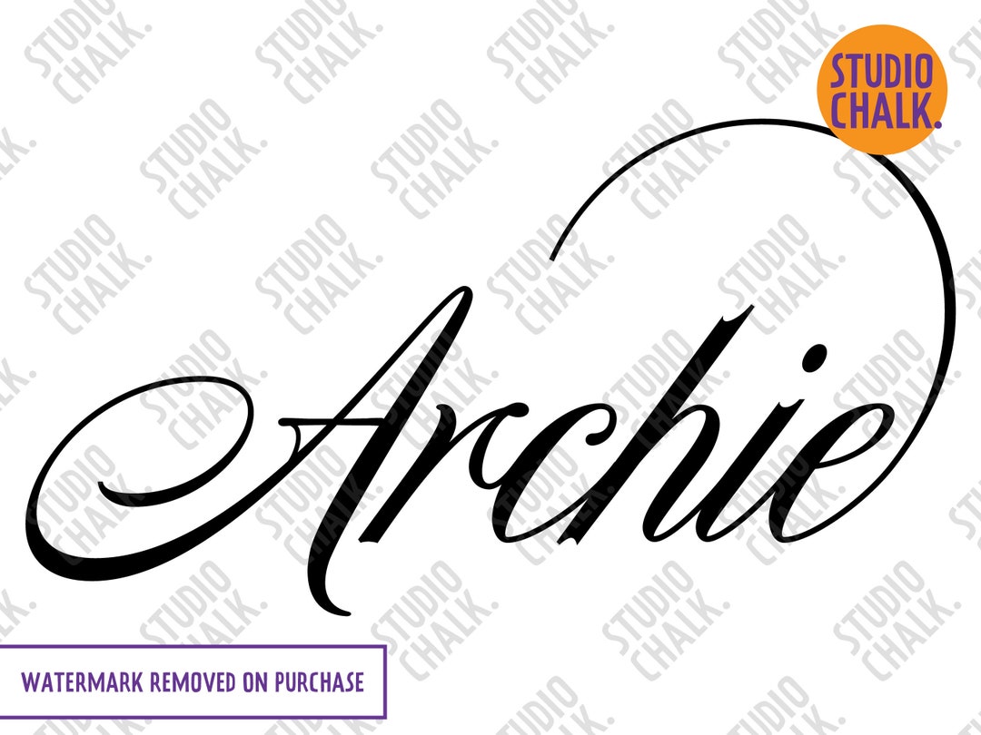Archie Script PNG SVG Cricut Cut Files Silhouette Studio - Etsy