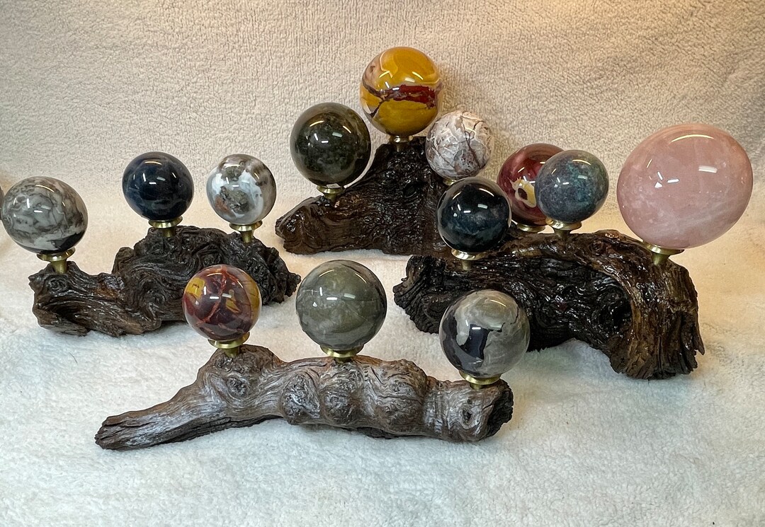 Handmade Sphere Stand Made Out of Texas Deiftwood Coated With Lacquer ...