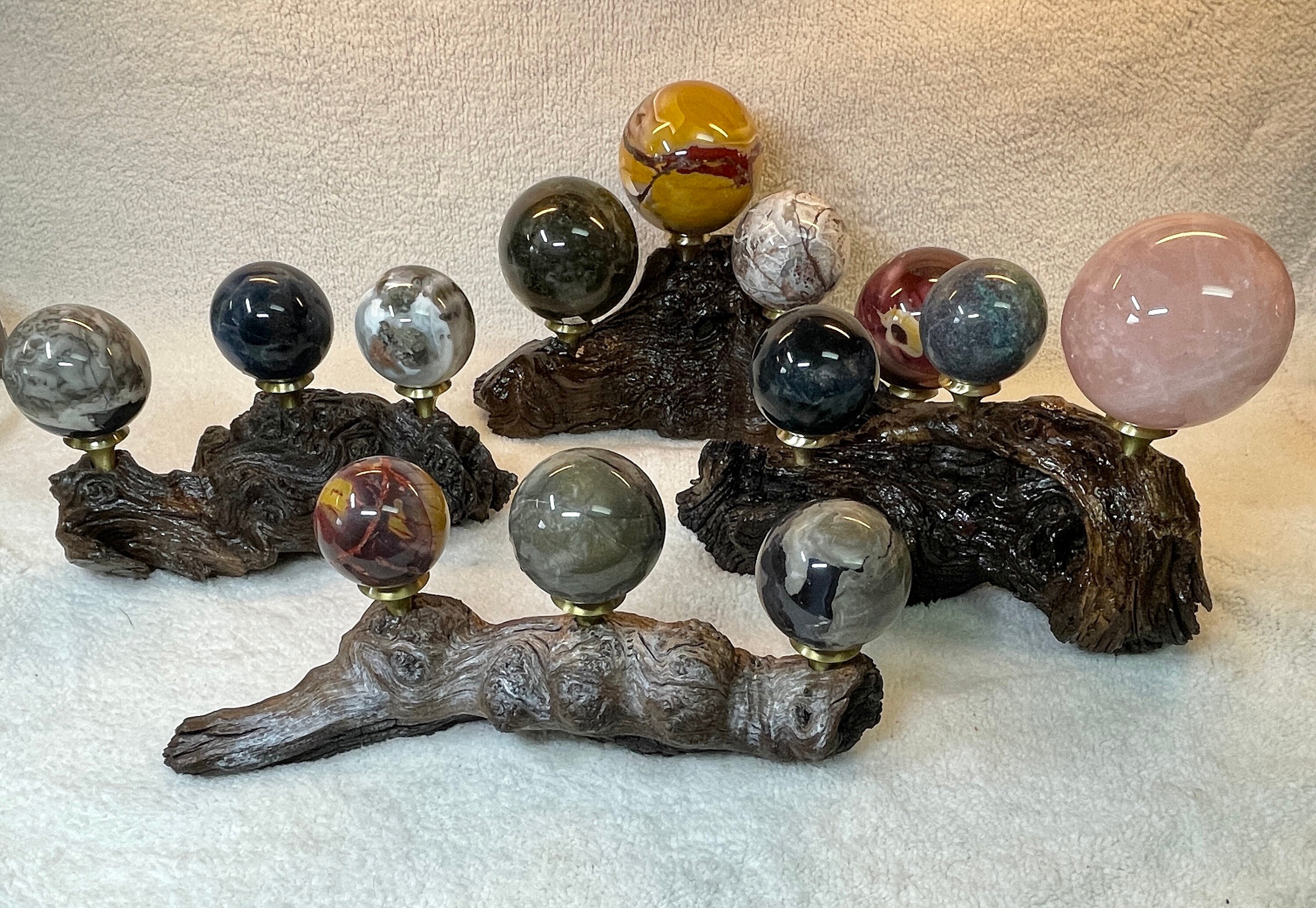 Handmade Sphere Stand Made Out of Texas Deiftwood Coated With Lacquer ...