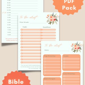 Printable Christian Daily Planner, Daily and Weekly To-do Lists ...