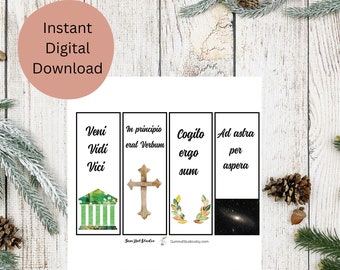 Printable Latin Bookmarks Set of 4 Instant Downloadable - Etsy