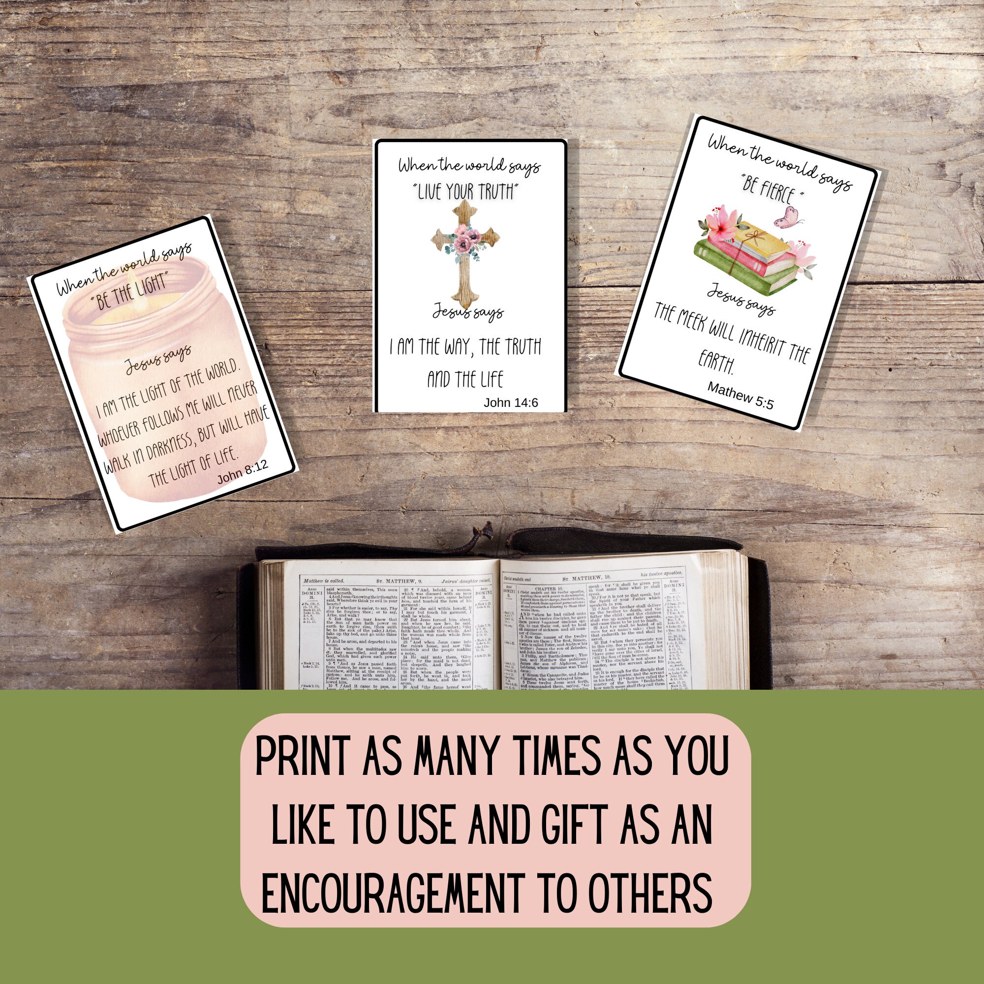 12 Printable Christian Bible Verse Affirmation Cards for Real ...