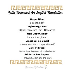 Printable Latin Bookmarks | Digital Download Latin Language | Gift for ...