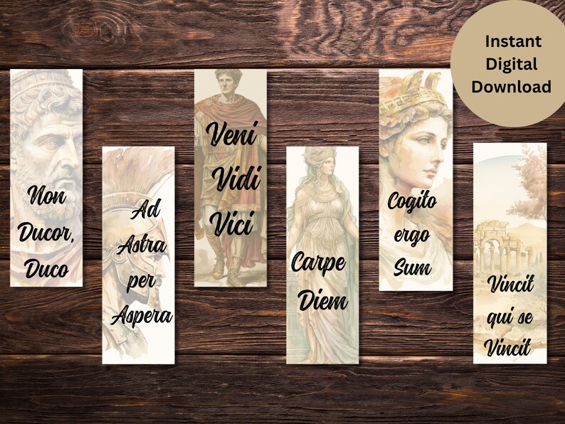 Printable Latin Bookmarks | Digital Download Latin Language | Gift for ...