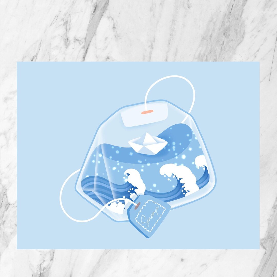 Kawaii Postcard| Kawaii Art Print| Cute Postcard| Sea Postcard ...