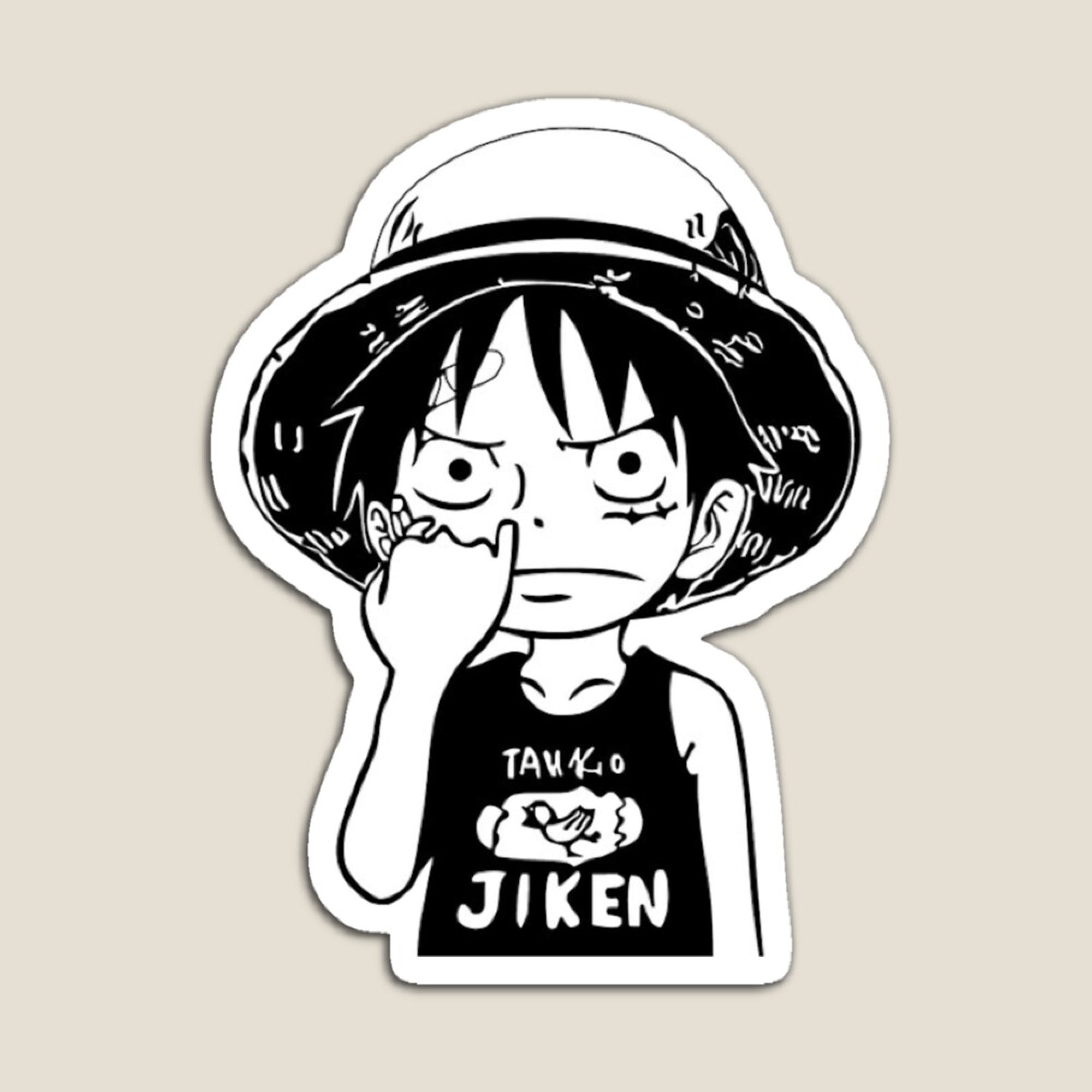 One Piece Luffy Picking Nose Sticker / Pegatinas de Anime - Etsy México
