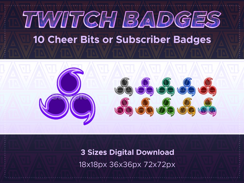 Cursed Ninja Seal Anime Badges for Twitch Stream Sub Bit Subscriber ...