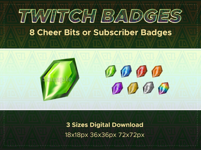 Rupee Twitch Badge Retro Ocarina for Stream Sub Bit Subscriber - Etsy