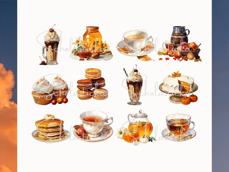 Premium Fall Food Clipart, Realistic Autumn Stickers, Harvest Delights ...