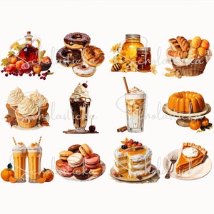 Premium Fall Food Clipart, Realistic Autumn Stickers, Harvest Delights ...