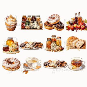 Premium Fall Food Clipart, Realistic Autumn Stickers, Harvest Delights ...