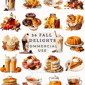 Premium Fall Food Clipart, Realistic Autumn Stickers, Harvest Delights ...