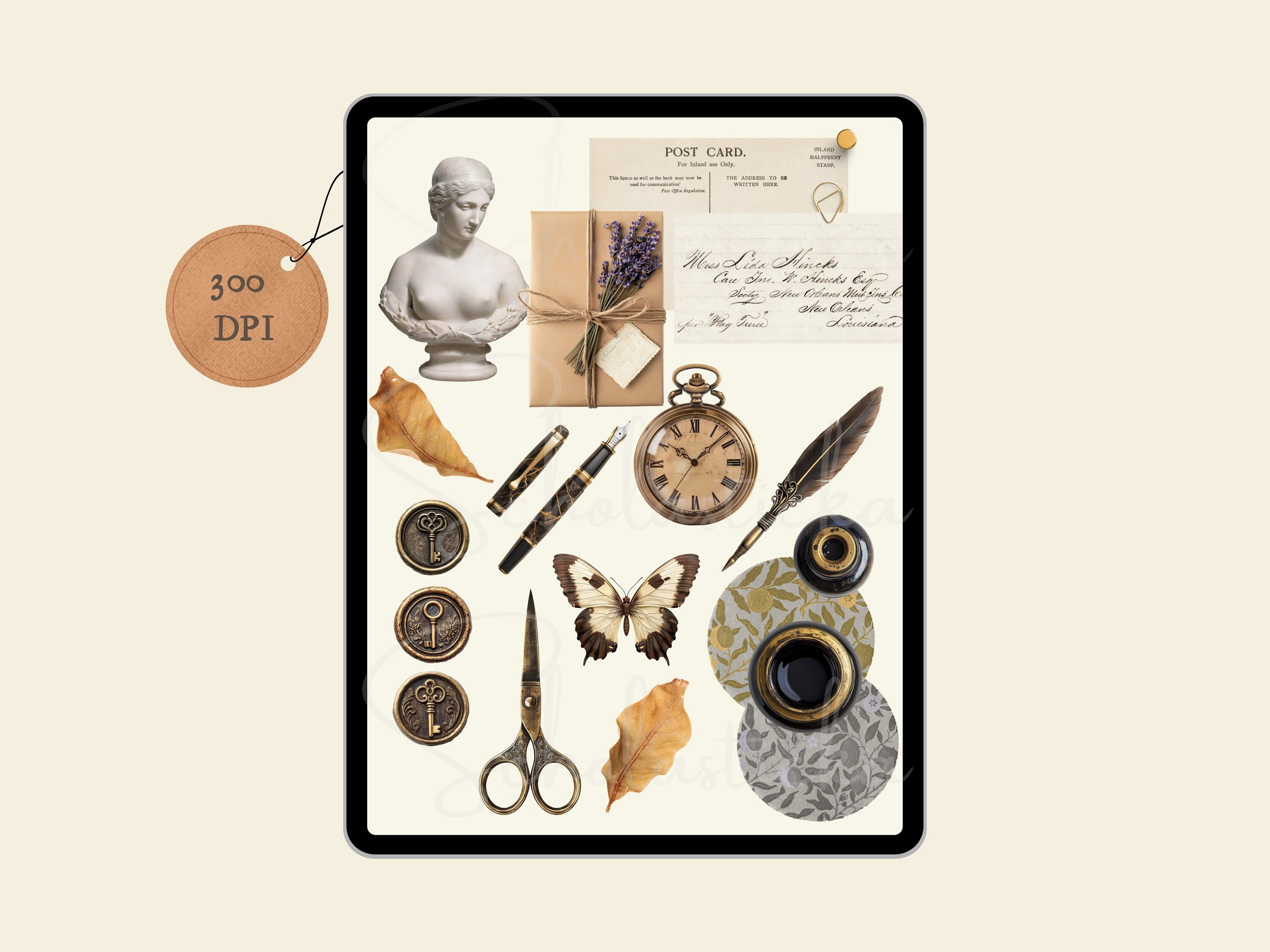 Fall Academia Realistic Stickers Set - PNG and Goodnotes File - Dark ...