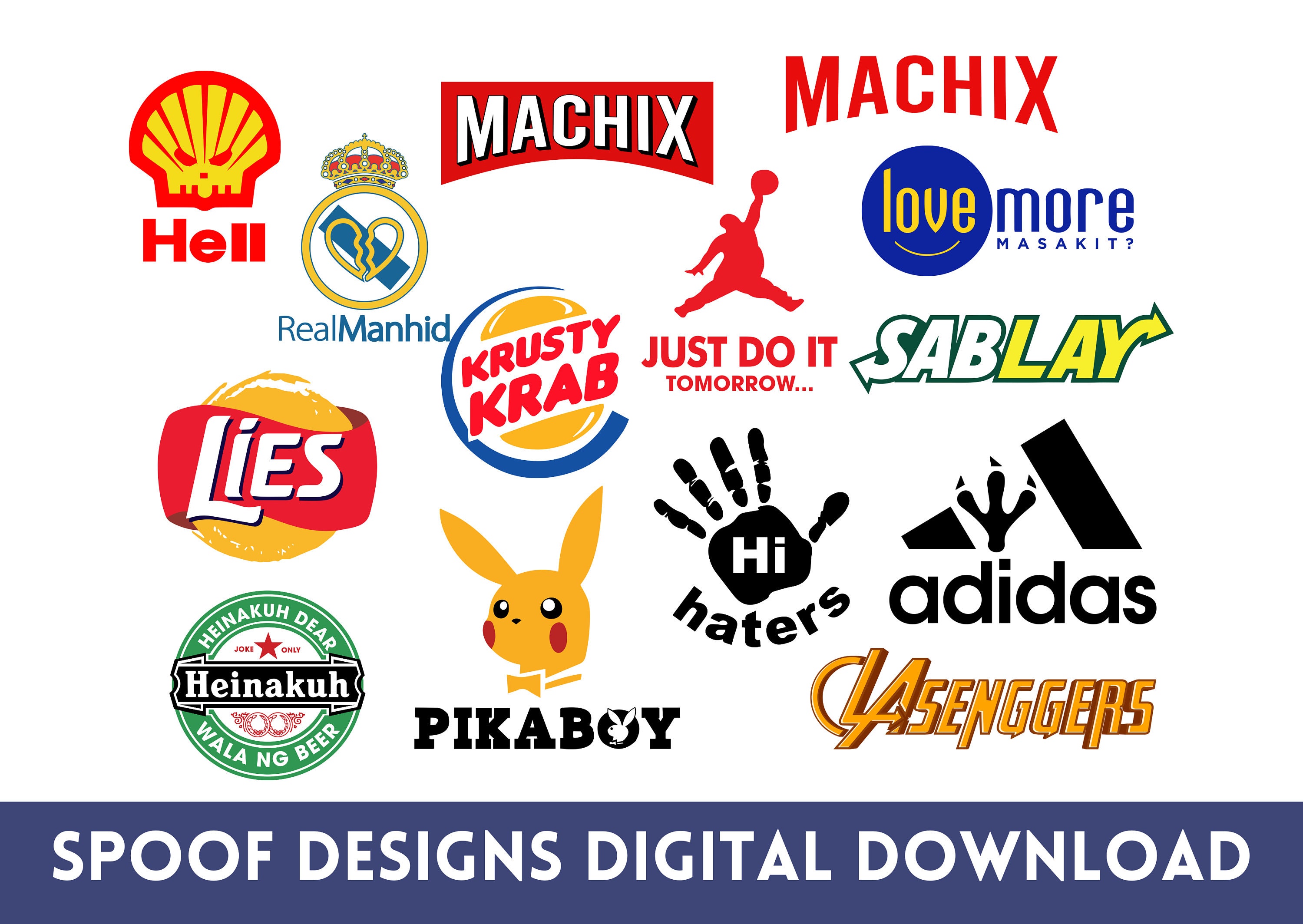 100+ Brand Spoof T-shirt Designs for DTG DTF Screen-printing and ...