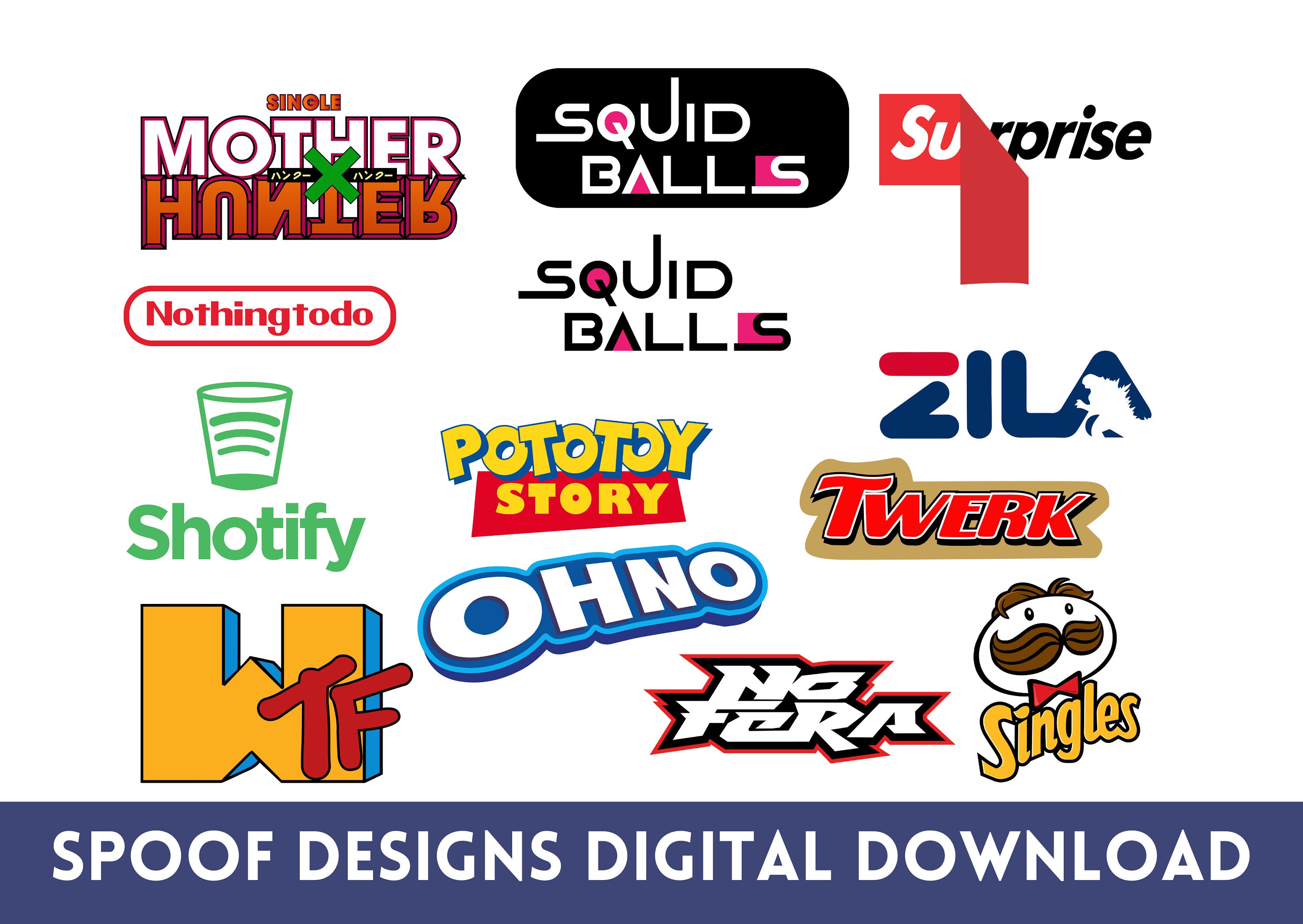 100+ Brand Spoof T-shirt Designs for DTG DTF Screen-printing and ...