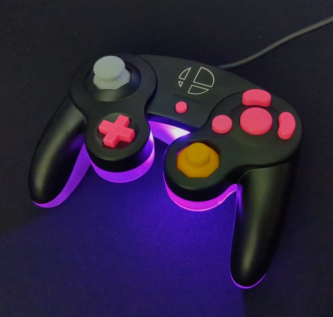 Pink Thunder Pink Led Modded OEM Gamecube Controller - Etsy
