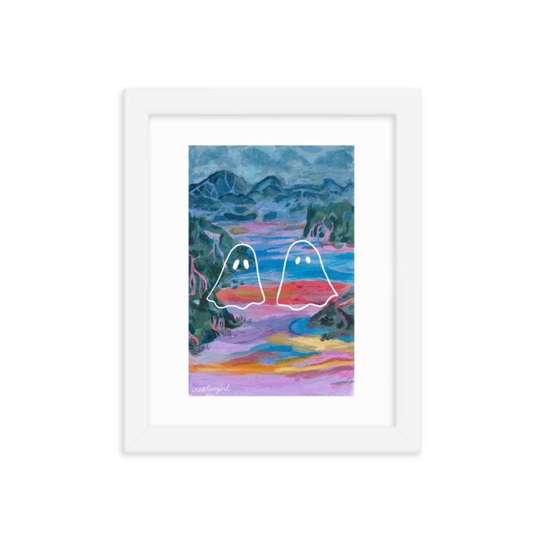 Two Ghost Framed Print | Original Painting Print | Music Lover Gift ...