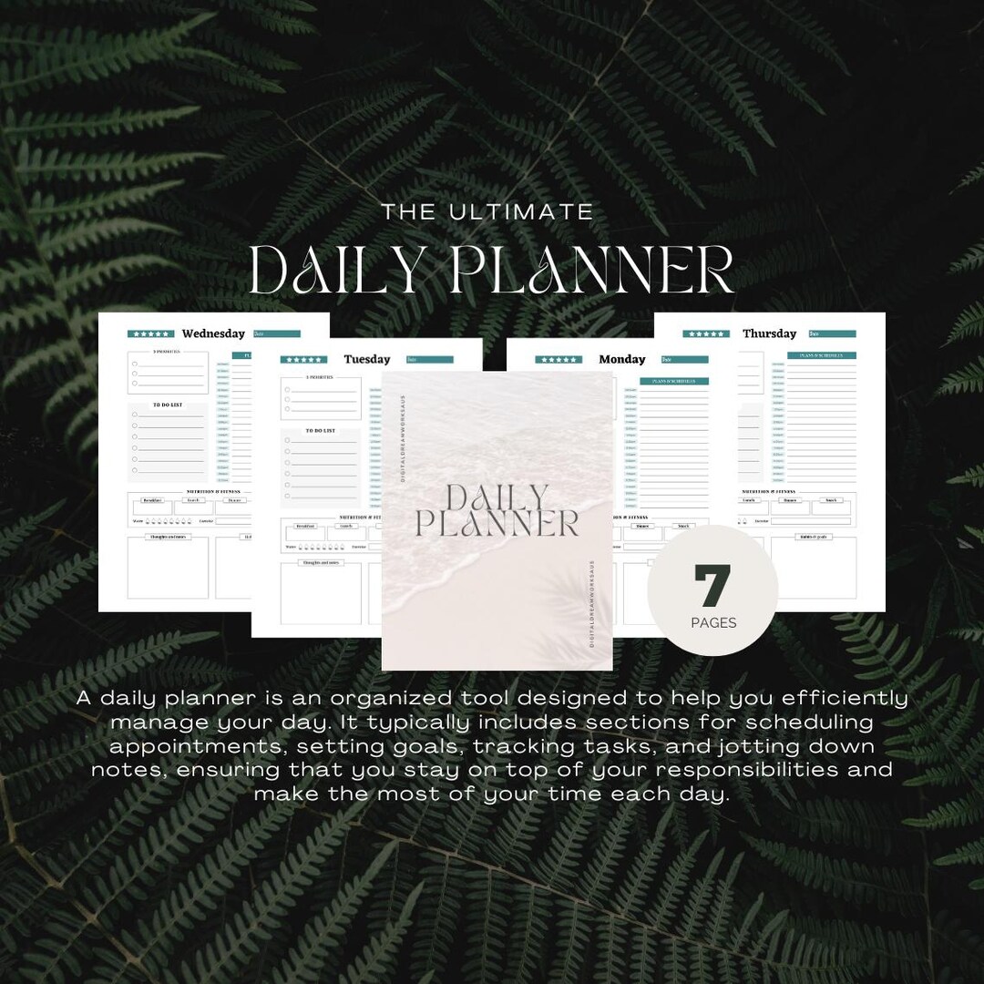 Daily Planner Journal | Editable Digital Journal | Canva Template ...