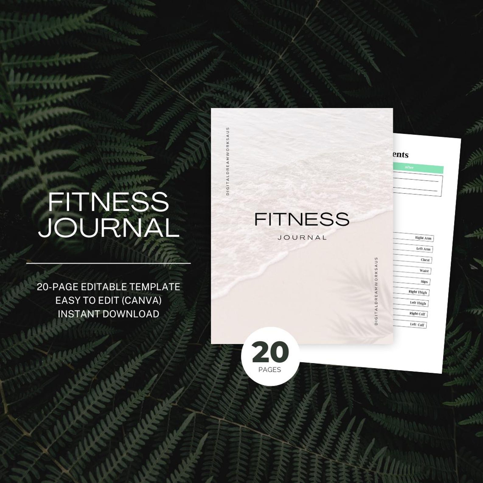 Fitness Journal | Editable Digital Journal | Canva Template | Master ...