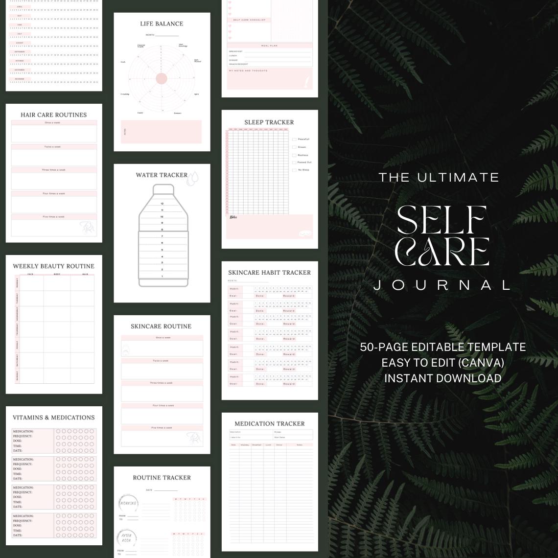 Self Care Journal | Editable Digital Journal | Canva Template | Master ...