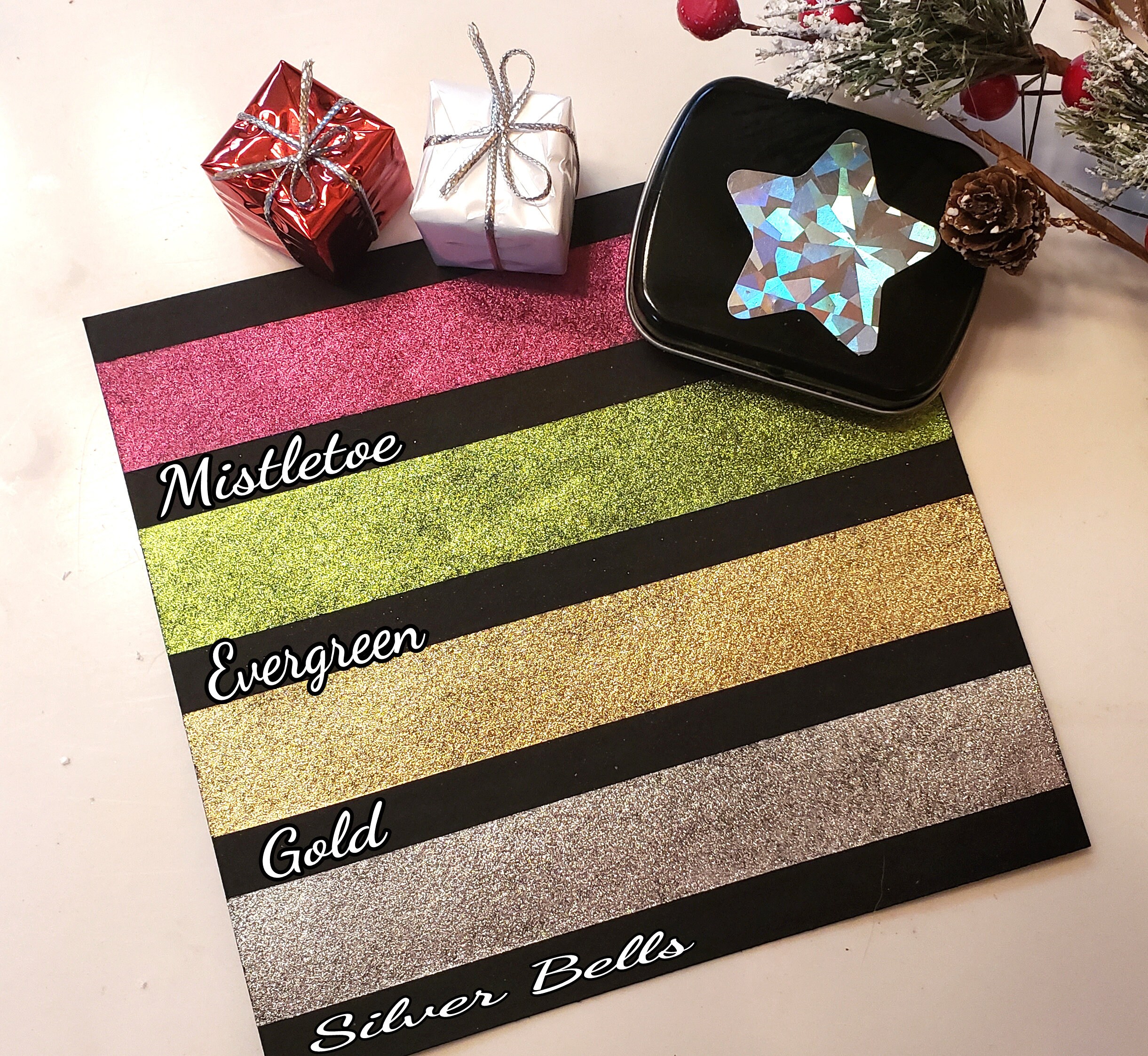 Mirror Chrome Mica Metallic Watercolor, Sparkly Colorshift Handmade ...