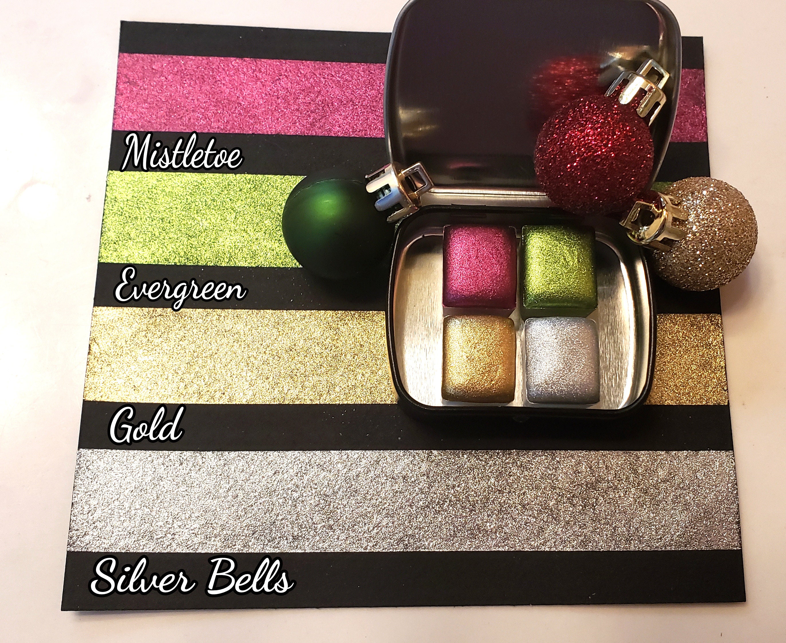 Mirror Chrome Mica Metallic Watercolor, Sparkly Colorshift Handmade ...