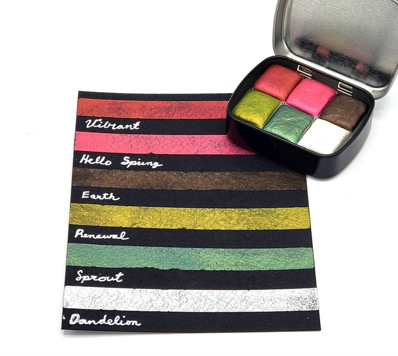 Mica Metallic Watercolor, Sparkly Colorshift Handmade Palette Gift for ...