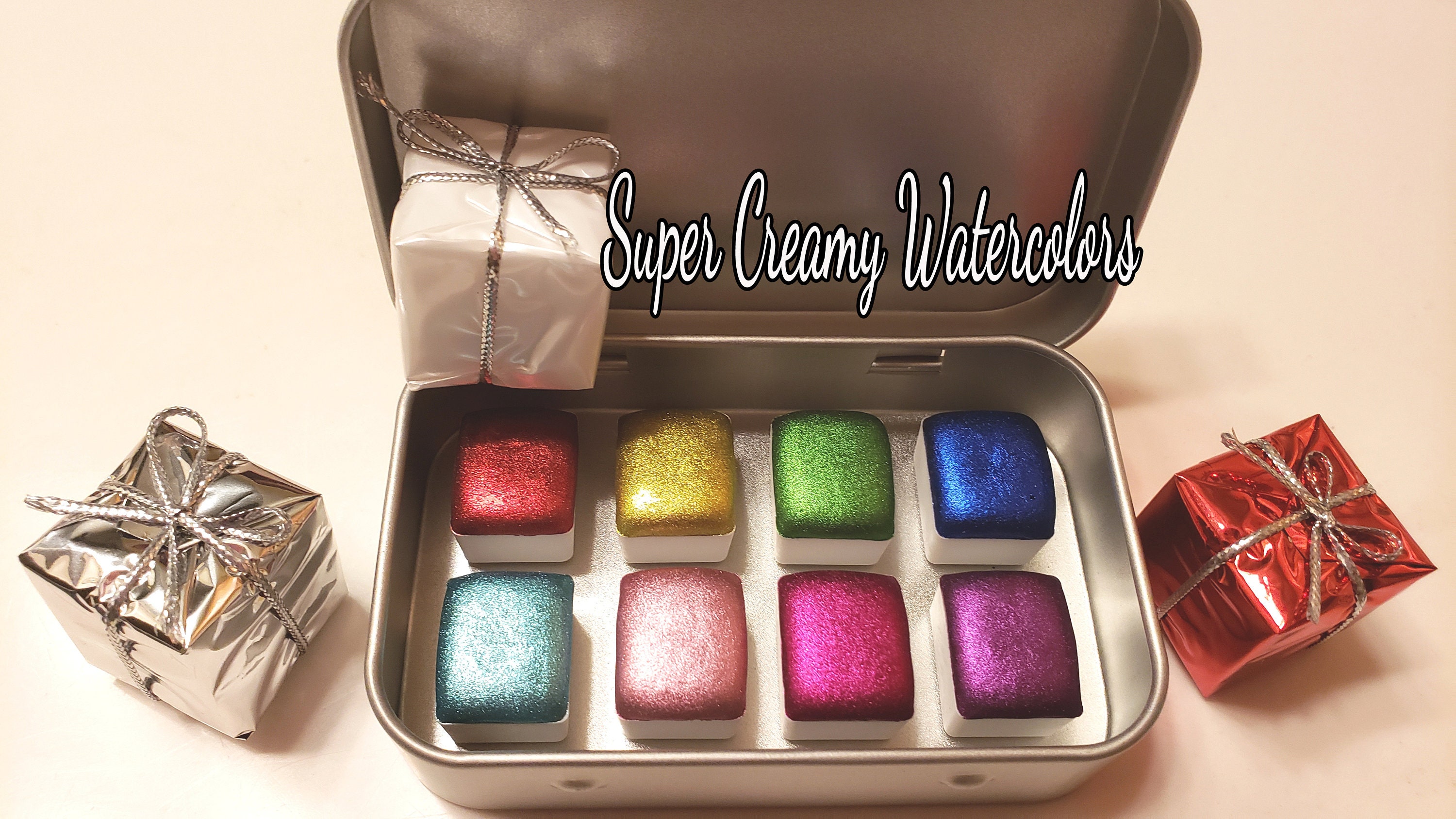 Mirror Chrome Mica Metallic Watercolor, Sparkly Colorshift Handmade ...