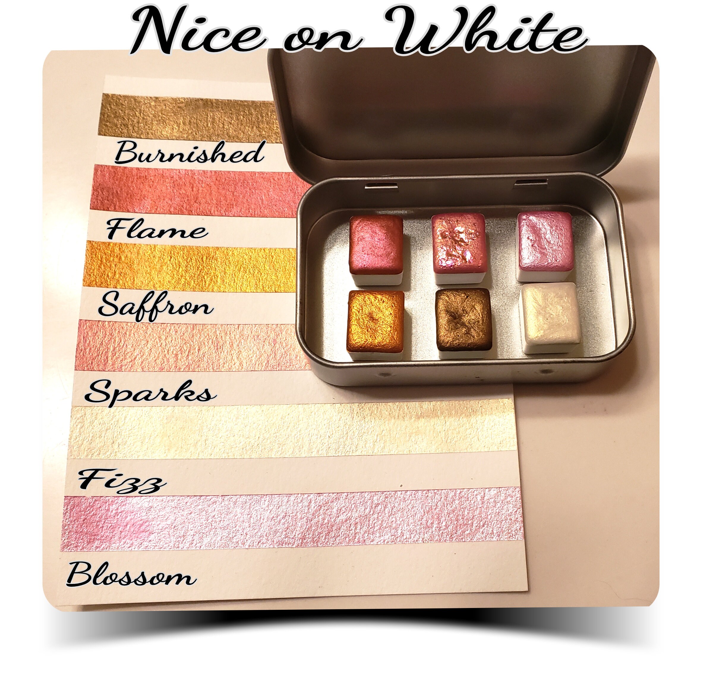 Mica Metallic Watercolor Sparkly Colorshift Handmade Palette Gift for ...