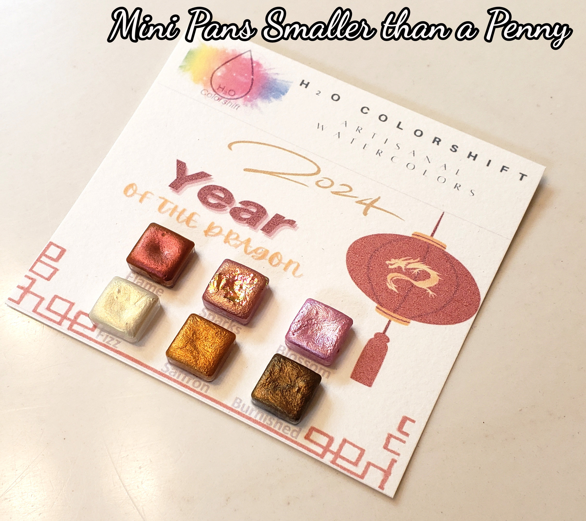 Mica Metallic Watercolor Dot Card Sampler, Handmade Sparkly Palette for ...