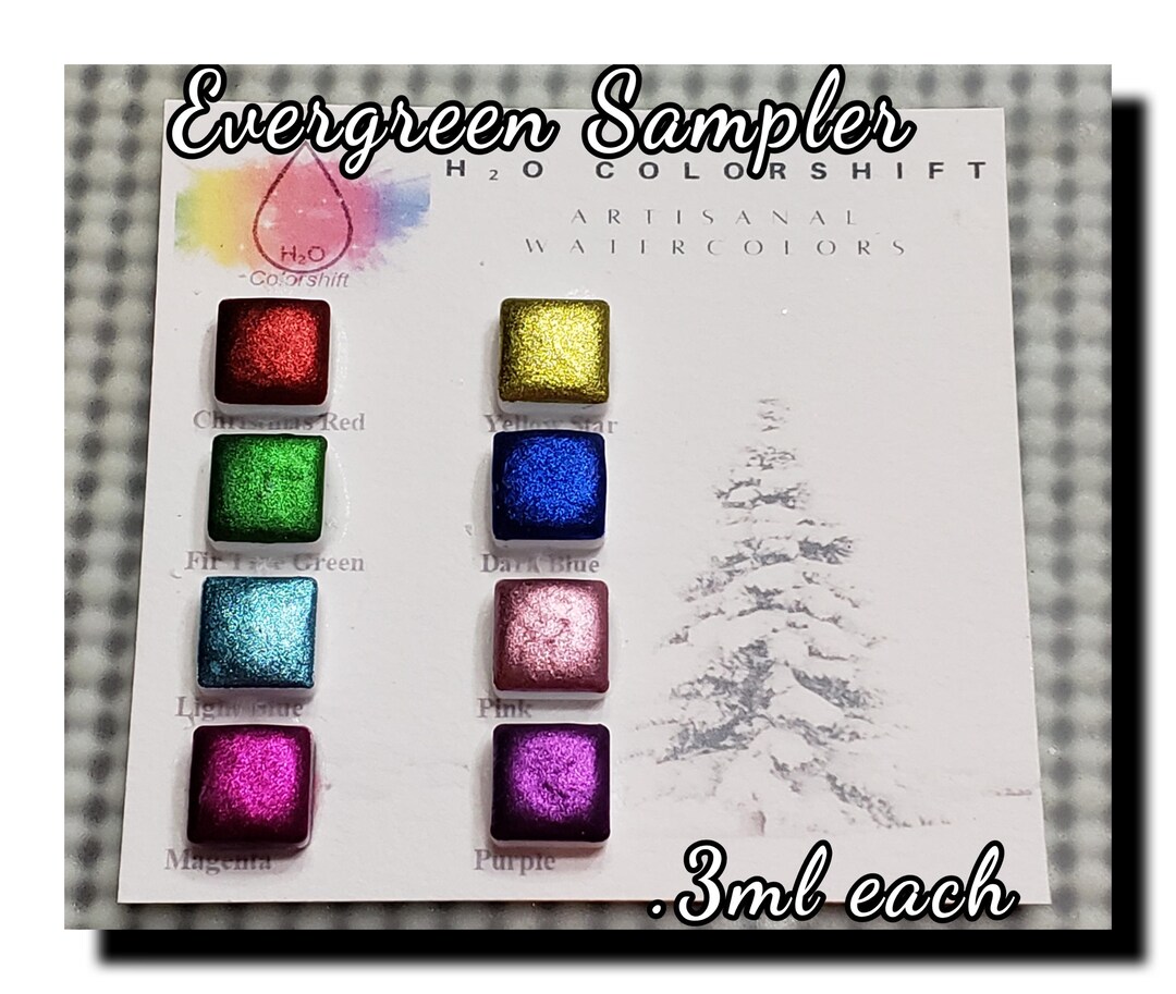 Mirror Chrome Mica Metallic Watercolor Dot Card Sampler, Handmade ...