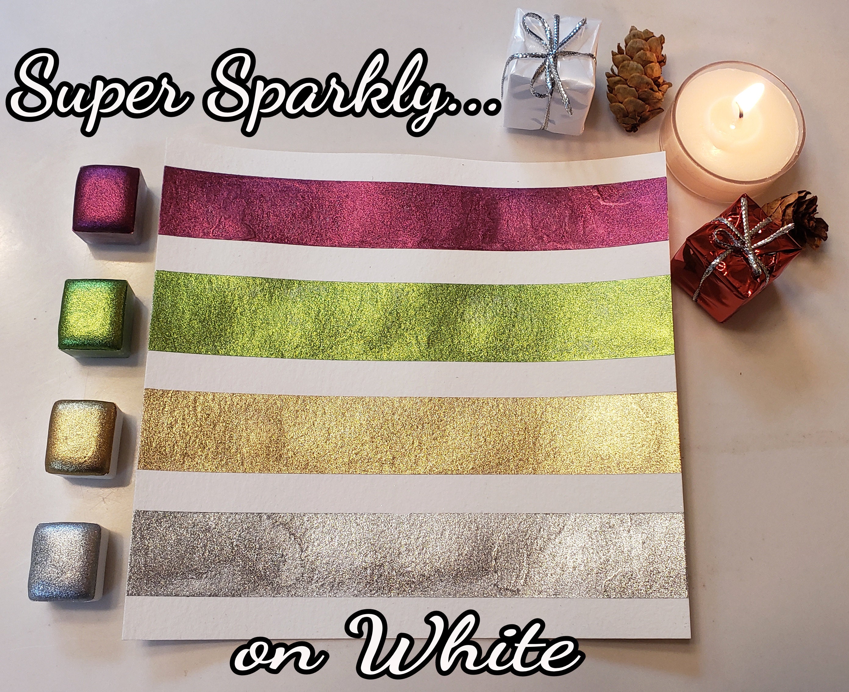 Mirror Chrome Mica Metallic Watercolor, Sparkly Colorshift Handmade ...