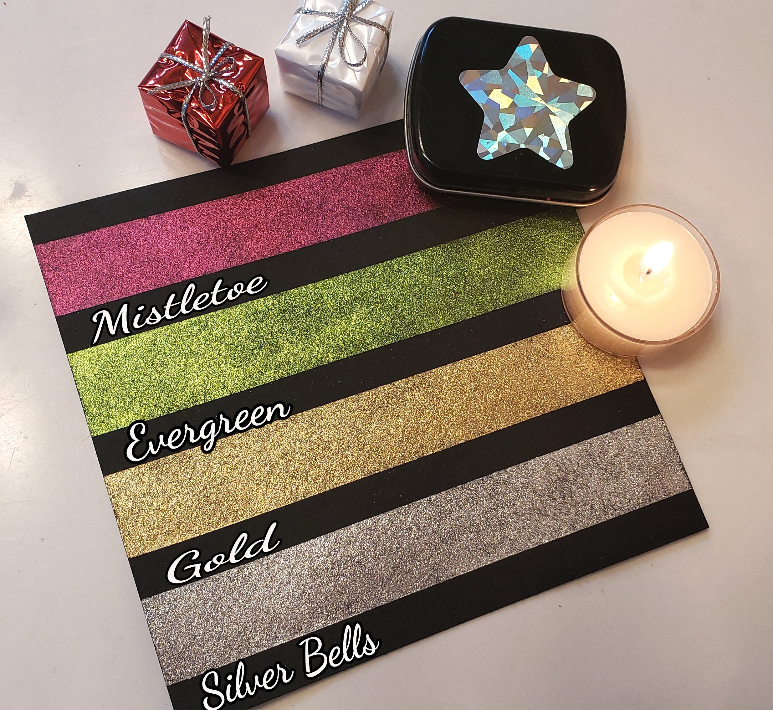 Mirror Chrome Mica Metallic Watercolor, Sparkly Colorshift Handmade ...