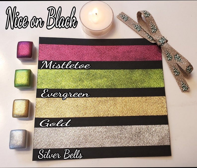 Mirror Chrome Mica Metallic Watercolor, Sparkly Colorshift Handmade ...