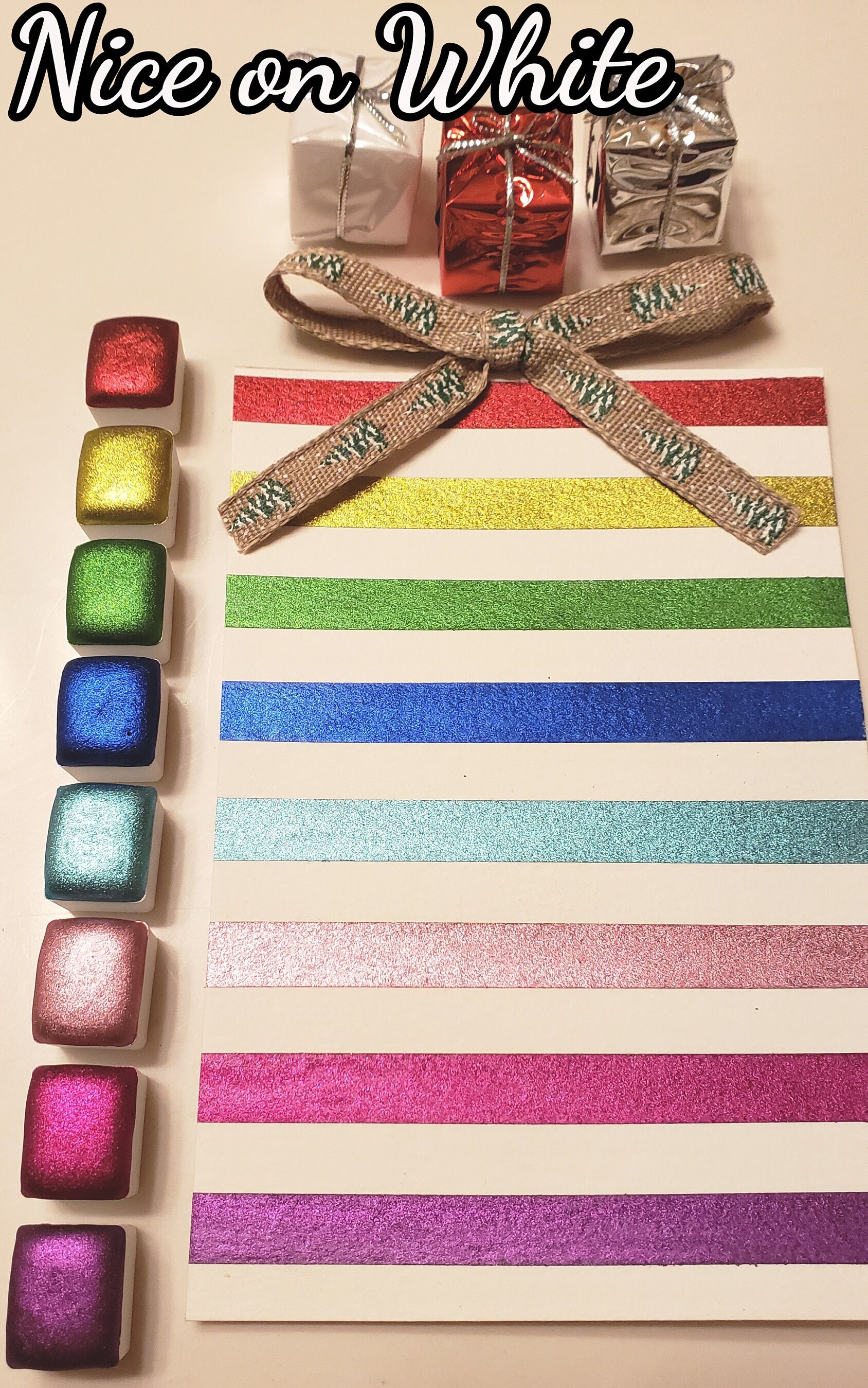 Mirror Chrome Mica Metallic Watercolor, Sparkly Colorshift Handmade ...