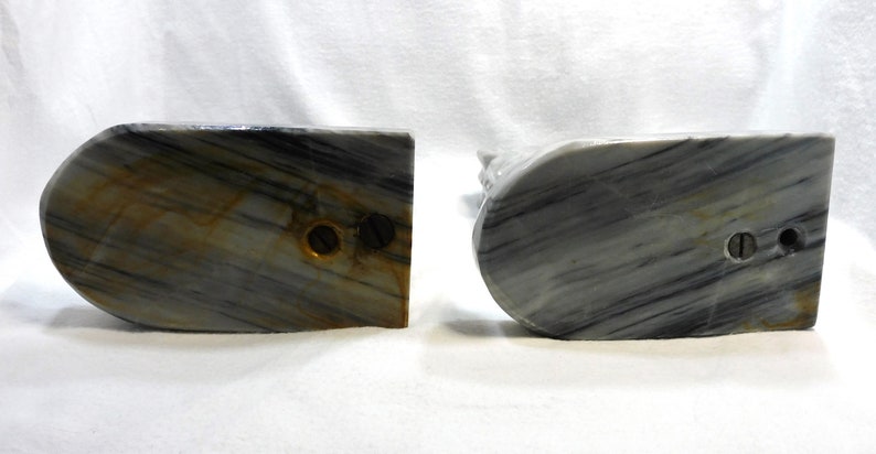 Vintage Onyx Horse Head Bookends Dark Gray & Lite Gray Stone Home ...
