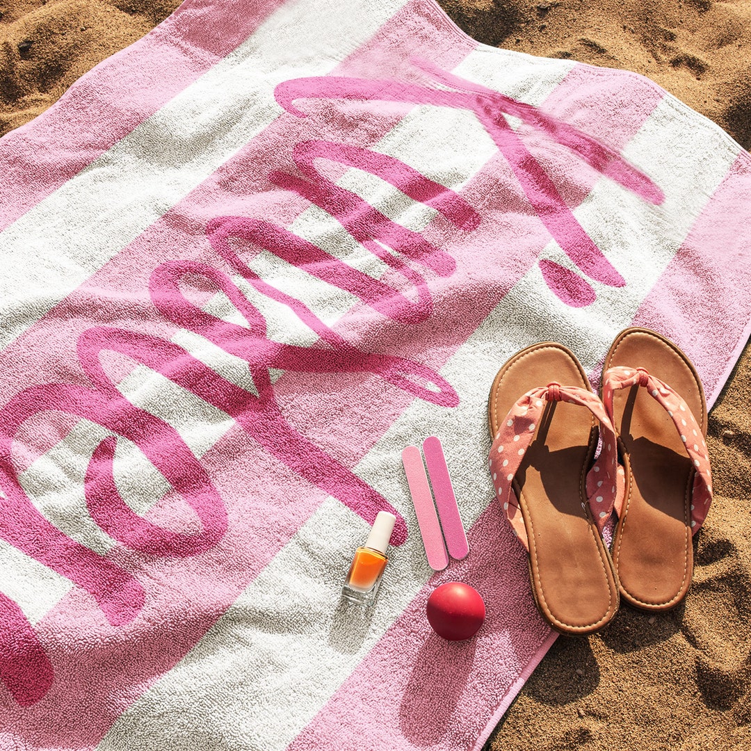 Retro Style Personalized Beach Towel,us Vintage Style Name Bath Towel ...