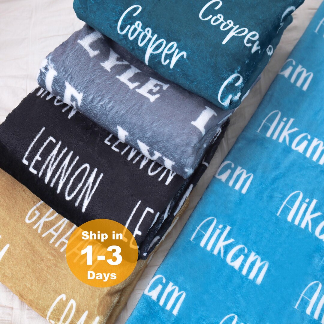 Personalized Name Blanket-plush Minky Blanket-custom Blanket-kids ...