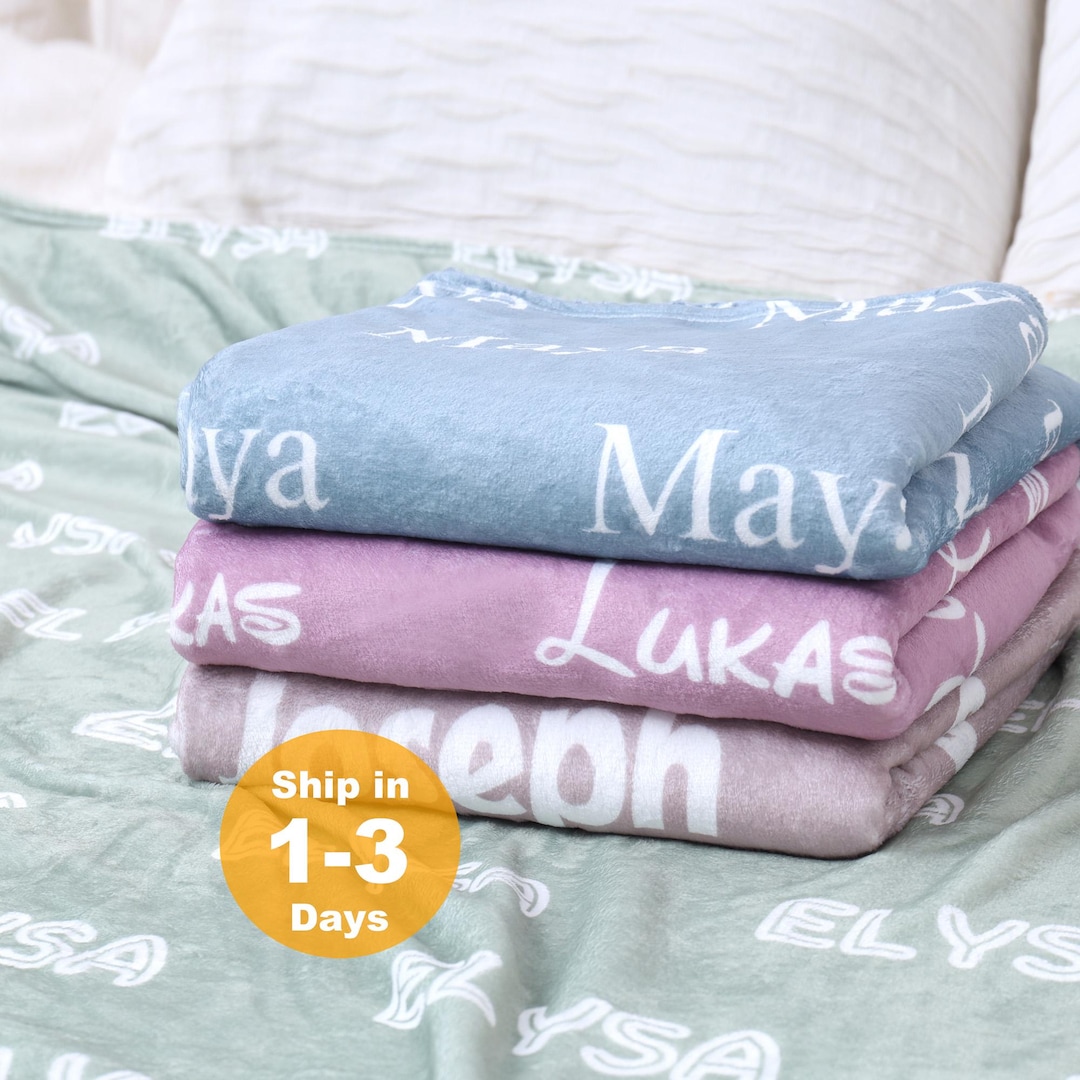 Custom Blanket With Name for Baby, Personalized Kids Name Blanket ...