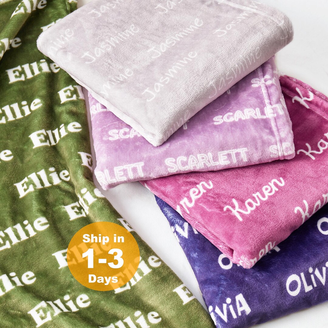 Custom Blanket With Name - Personalized Kids Blanket - Plush Minky ...