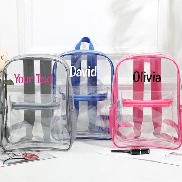 Personalized Clear Backpacks - Etsy