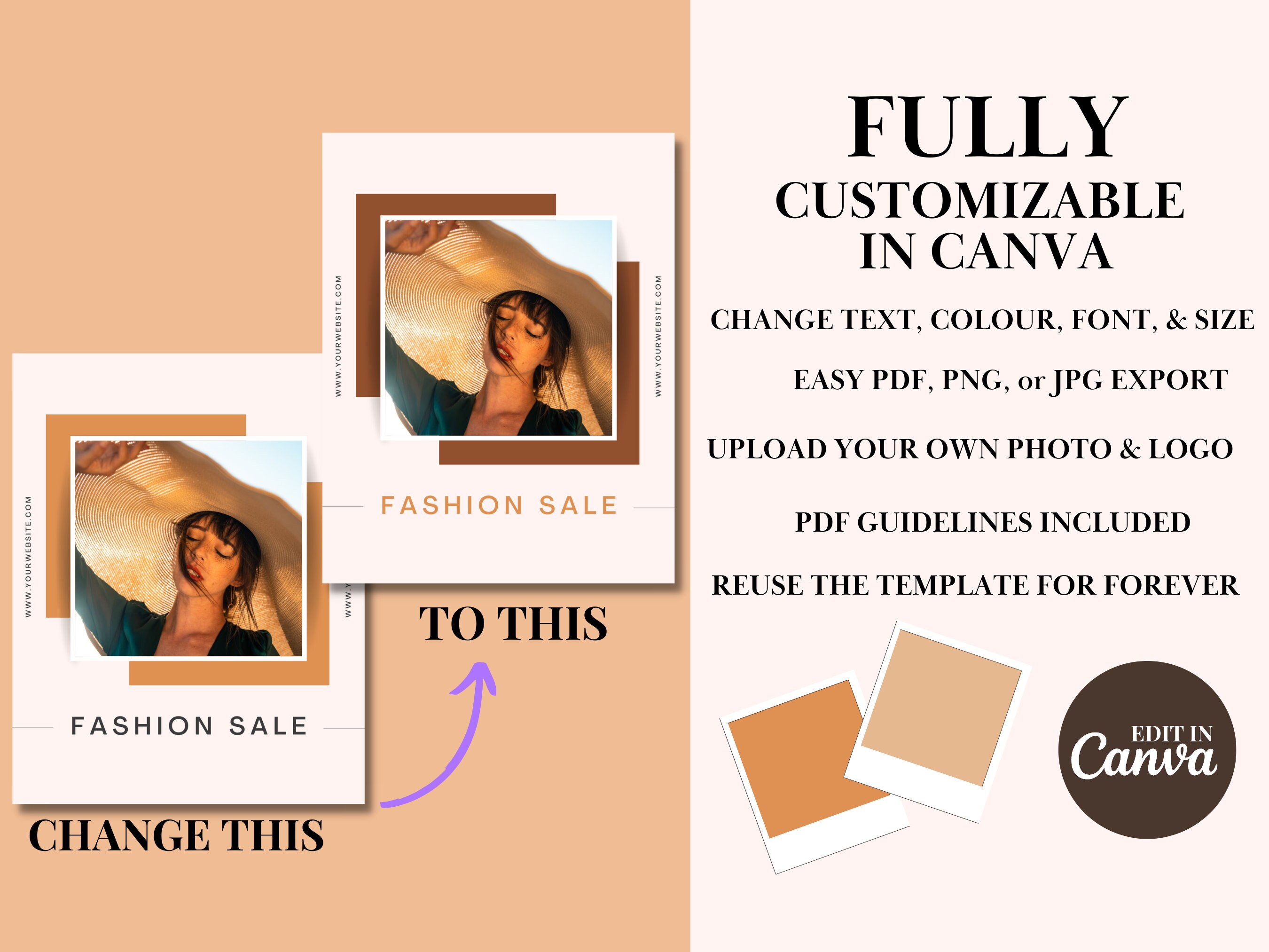 Boho-themed Instagram Story Canva Template Bundle for Social Media ...