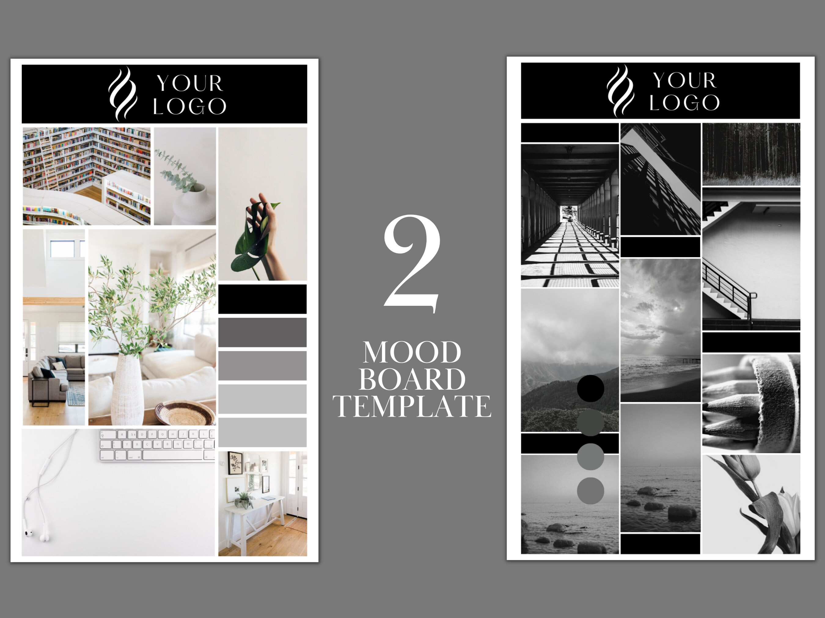 Minimalist Brand Board and Mood Board Templates | Editable Canva ...
