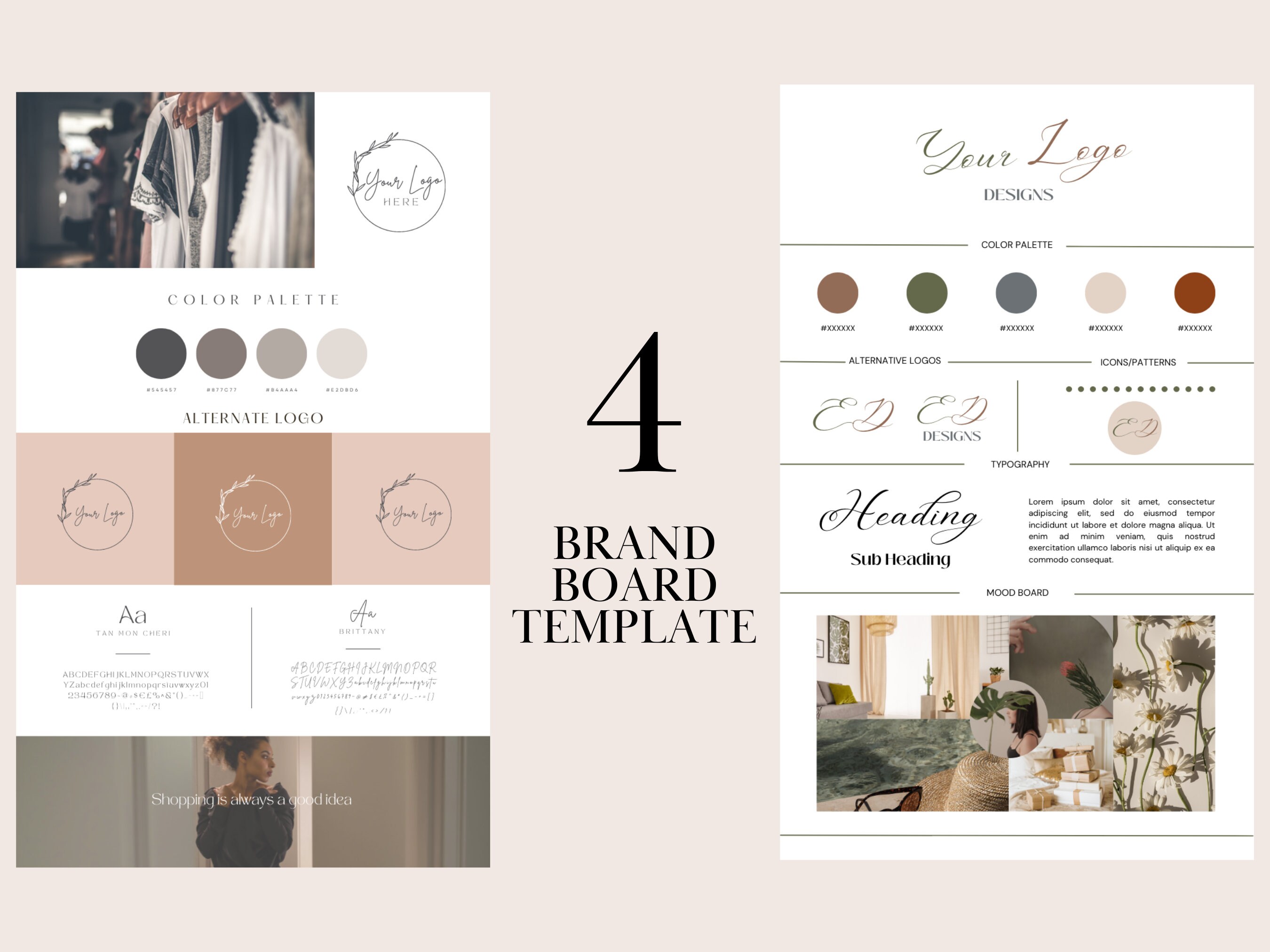 Brand Board Templates and Mood Board Templates | Editable Canva ...
