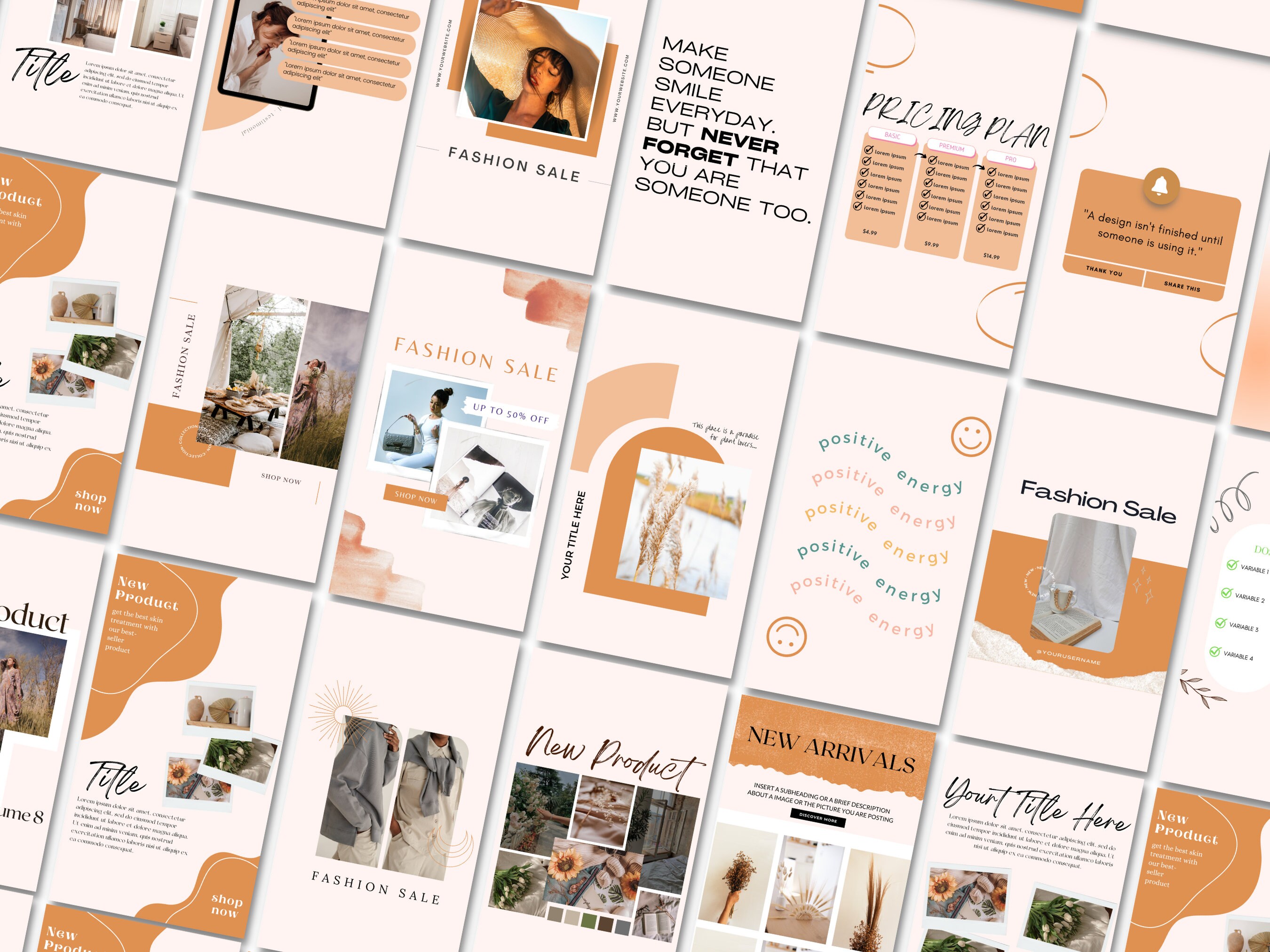 Boho-themed Instagram Story Canva Template Bundle for Social Media ...
