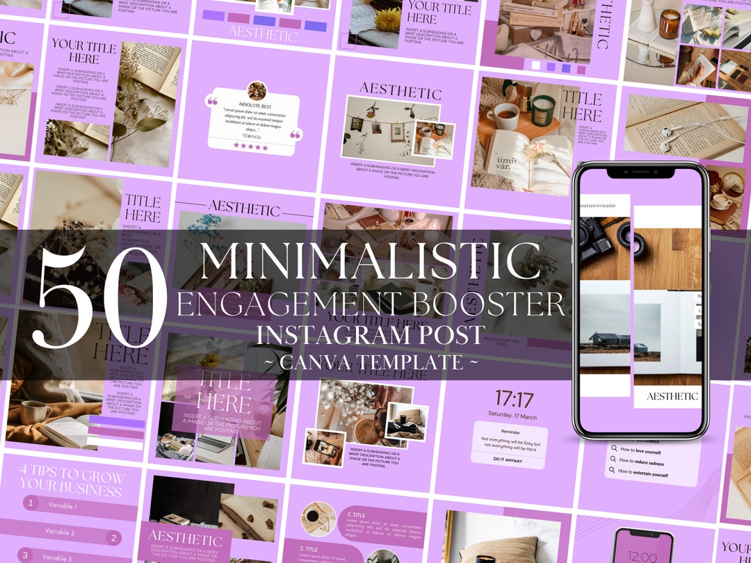 50 Purple Themed Instagram Post | Canva Template for Social Media ...