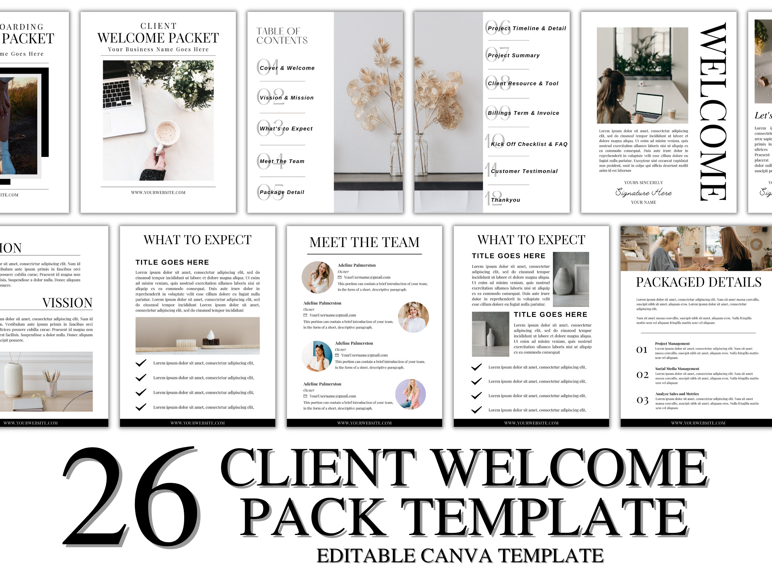 Client Welcome Packet Template | Client Onboarding Template | New ...