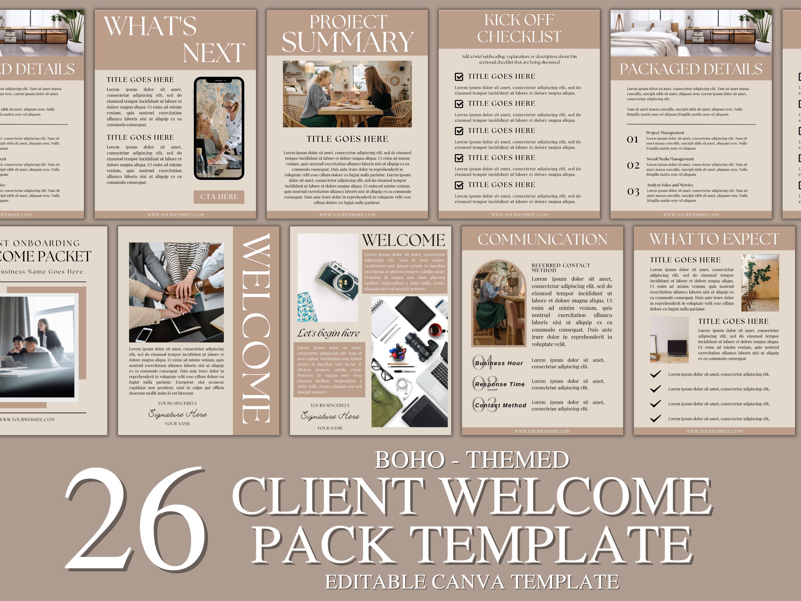 Client Welcome Packet Template | Boho Client Onboarding Template | New ...