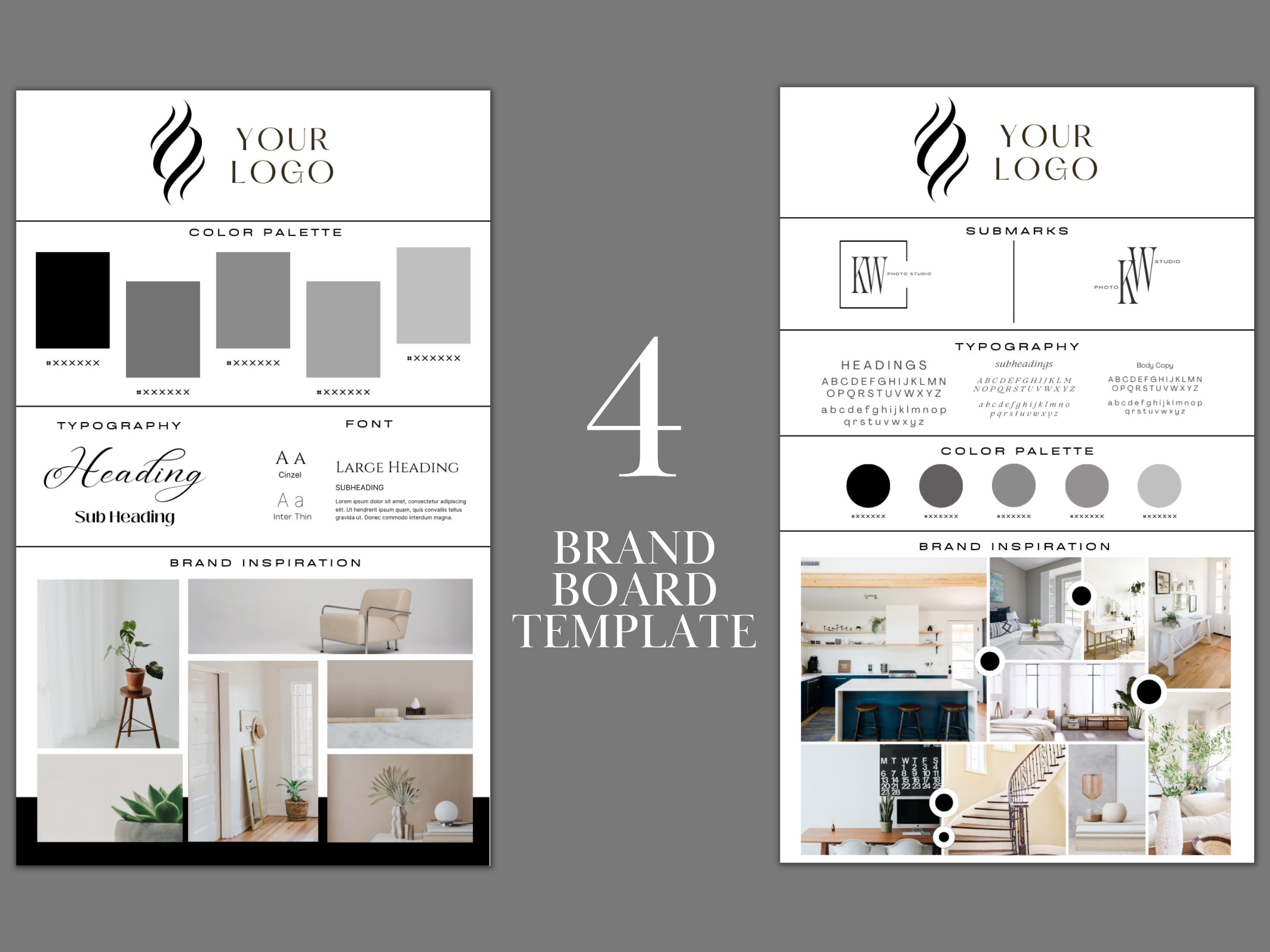 Minimalist Brand Board and Mood Board Templates | Editable Canva ...