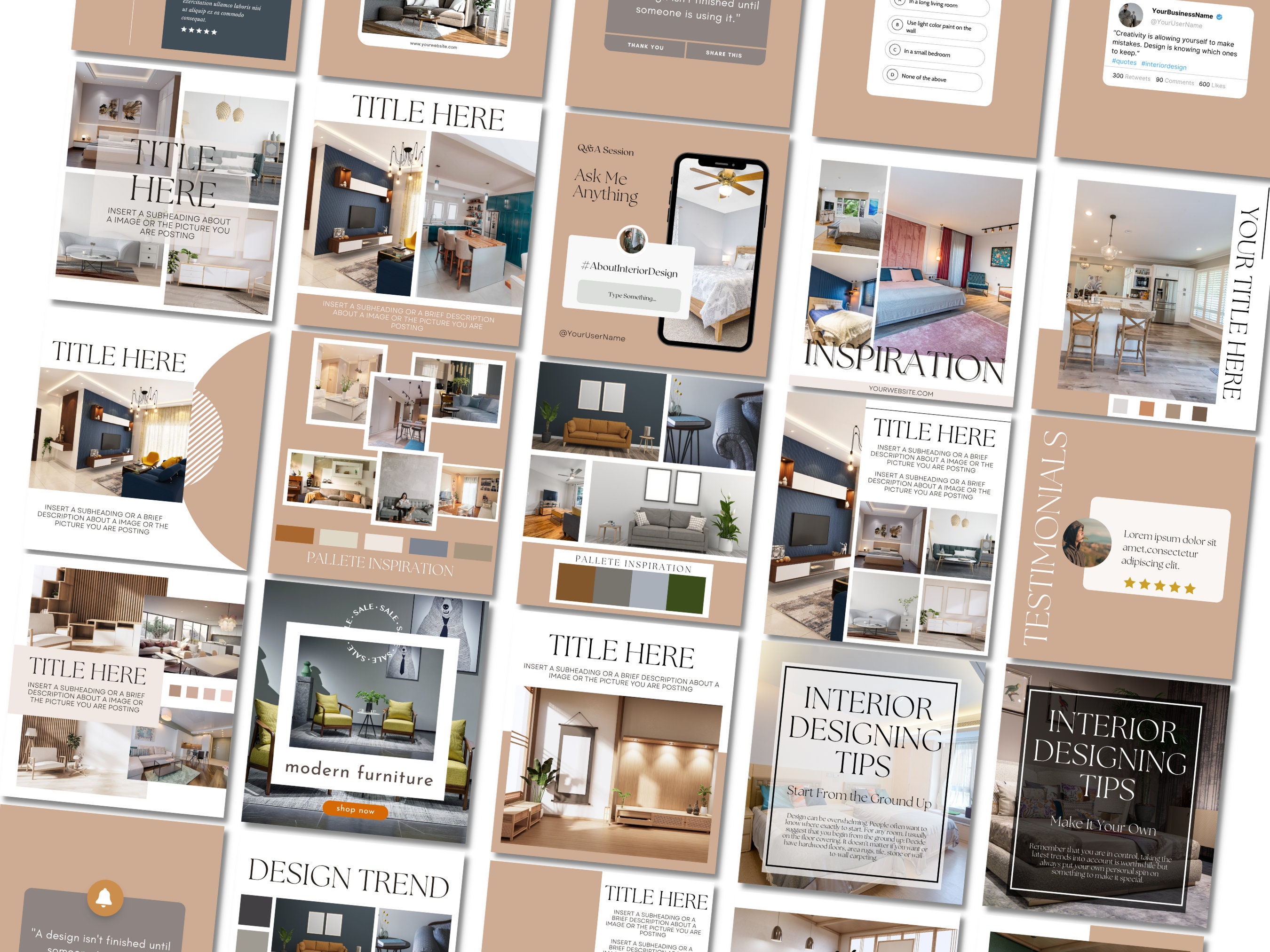 140 Interior Design Instagram Template for Instagram Post & - Etsy
